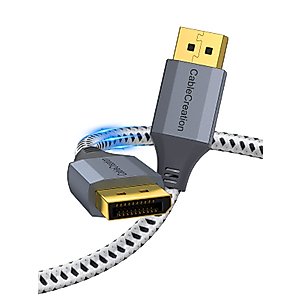 CableCreation 8K DisplayPort Cable 10 FT/3M, DP to DP Cable 1.4,Support 8K@60Hz, 4K@144Hz, 2K@165Hz Video Resolution & HDR,Gray