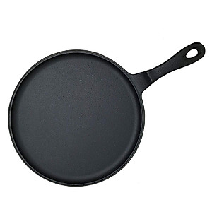 LavoHome Cast Iron Comal 10" - Heavy Duty & Pre-Seasoned - Tortillas Pancakes Omelets Crepes Chapati