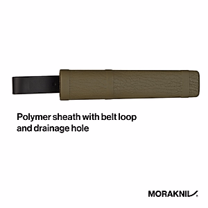 Morakniv Mora 2000 Sandvik Stainless Steel Fixed-Blade Knife With Sheath, Olive Green, 4.3 Inch