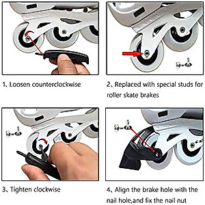 LOGANUSJ Roller Skates Brakes Pads Adult Inline Roller Skate Shoes Replacement Accessories for Adult Skates with Wheels Less Than 80mm (2PCS)