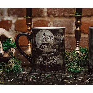 Disney The Nightmare Before Christmas Stormy Night Ceramic Mugs, Set of 2 | BPA-Free Small Coffee Cups