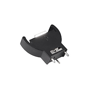 AEDIKO 50pcs CR2032 Vertical Button Cell Battery Sockets 3 Pin Holder Case Plastic Shell Type Black