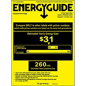 Smad Compact Mini Fridge Quiet No Noise Absorption Refrigerator with Lock 40L Truck Fridge 110V/12V Refrigerator 1.4 cu.ft, Black