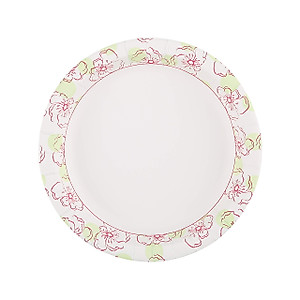 Glad Disposable Paper Plates for All Occasions | Round Soak Proof, Cut Proof, Microwaveable Heavy Duty Disposable Plates | 8.5" Diameter, 50 Count Bulk Paper Plates, Pink Flower Print