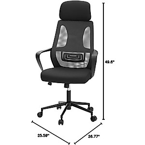 ralex-chair Office Chair Ergonomic Desk Chair Comfort Adjustable Height with Wheels，Lumbar Support Mesh Swivel Computer Home Office Study Task Chair (Black)