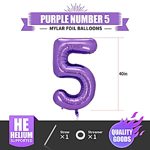 GINZU 40 Inch Purple 50 Number Balloons Giant Jumbo Huge 50 Foil Mylar Helium Number Digital Balloons Dark Purple 50th Birthday Balloons 50th Anniversary Events Party Decorations Photo Shoot Supplies