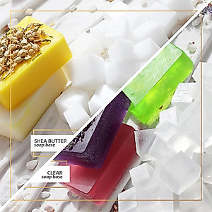 Illumive Soap Making Kit - Glycerin & Shea Butter Soap Base, Soap Molds, Dried Flowers, Fragrances, Dye - DIY Craft Kit for Adults & Kids