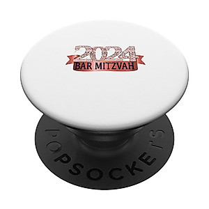 Bar Mitzvah 2024 I With Pride & Joy I Rose Banner Decor PopSockets Standard PopGrip