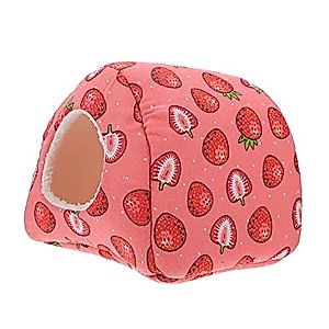 BCOATH Plush Hamster House 1pc Hamster Hamster Stuffed Hamster Hamster Hut Guinea Pigs Hide- Out Warm Guinea Pigs Bed Cloth Hamster Bed Hamster House Cloth Pink Keep Warm
