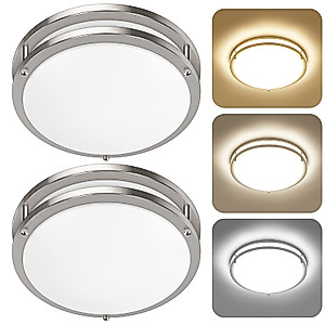 2-Pack 36W LED Ceiling Light Fixture (450W Equiv), 12IN Modern Flush Mount Ceiling Lights, Dimmable Ceiling Lamps Super Bright 3000LM, 3000K/4000K/5000K Adjustable for Bedroom Kitchen Bathroom Hallway