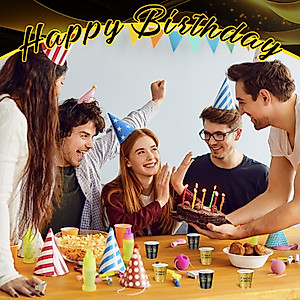 Ziliny 100 Pcs 50th Birthday Plastic Shot Glasses 2 oz Disposable Cups Bulk for Women Men Anniversary Wedding Party Decorations Favors