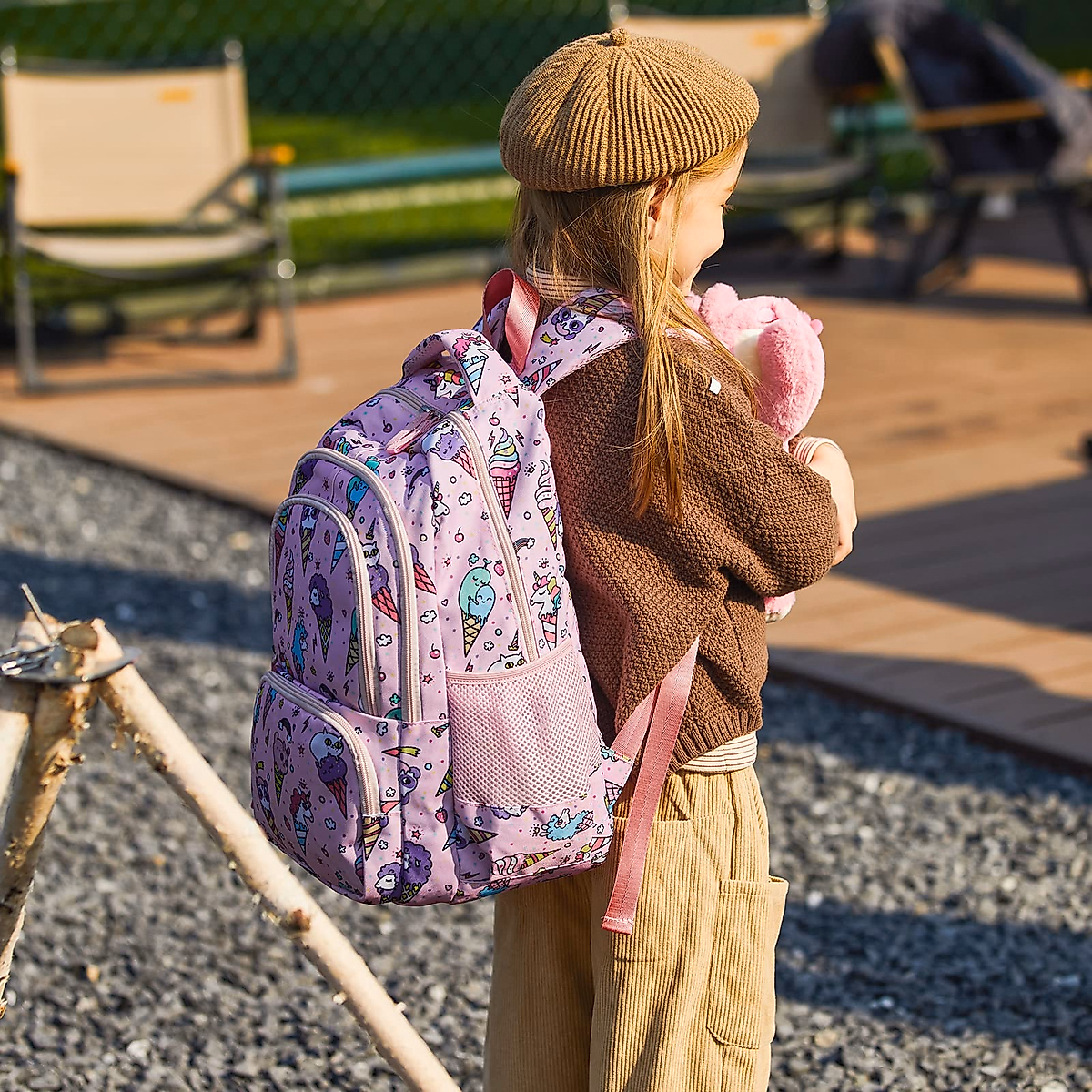 CLUCI Kids Backpack for Girls Bookbags Preschool Backpack Toddler Daycare School Bag Elementary Kindergarten Lightweight Waterproof Pink Unicorn