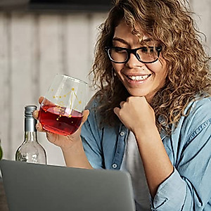 Futtumy Libra Stemless Wine Glass, Libra Zodiac Gift Constellation Gifts Horoscope Gift Astrology Sign Gift for Men Women Wife Girlfriend Friend BFF Family, Libra Birthday Wine Glass, 15Oz