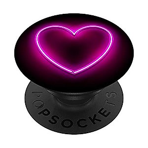 Single Pink Heart Love Phone PopSockets PopGrip: Swappable Grip for Phones & Tablets