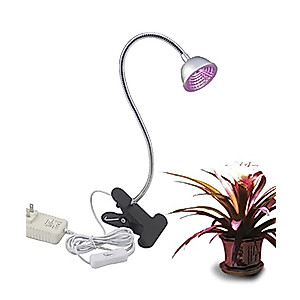 Aceple LED Small Grow Light, 6W Desk Plant Grow Light with Flexible Gooseneck Arms and Spring Clamp for Hydroponic Indoor Planting, Potted Plants, Garden Greenhouse