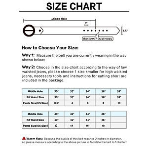 wolksprong Women's 1.5" Wide Leather Belt with Large Brass Buckle - Trendy Vintage Style for Jeans and Pants