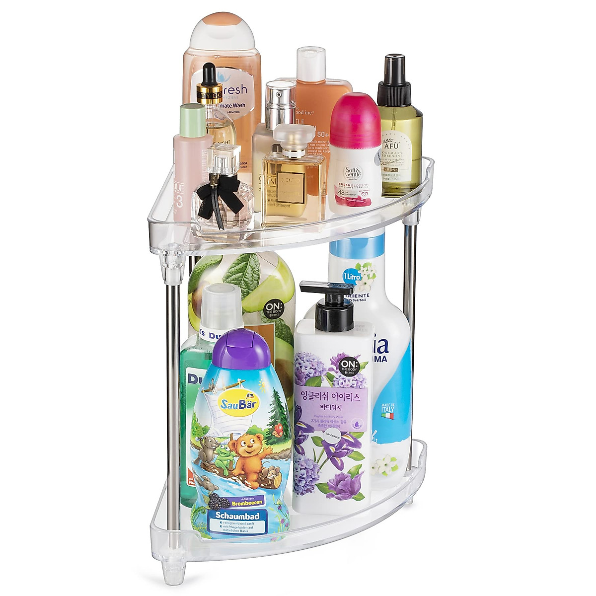 Argox Bathroom Organizer Countertop, Bathroom Finishing Countertop, Countertop Storage, Counter Storage, Storage Under The Sink,Transparent Bathroom Shelf