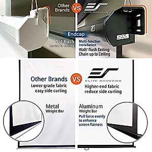 Elite Screens Manual B Series, 120-INCH Pull Down Projector Screen with Auto-Lock Mechanism, 4K / 8K 3D Ultra HDR HD Ready Home Cinema Theater Presentation Education, M120H