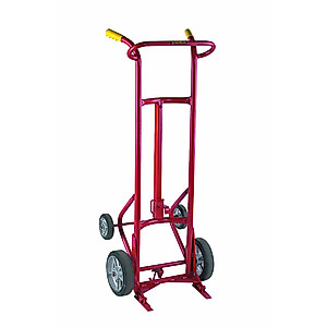 Wesco 240001 Deluxe Series Steel Drum Truck, Moldon Rubber Wheels, 1000-lb. Load Capacity, 24" Width x 58" Height x 21" Depth