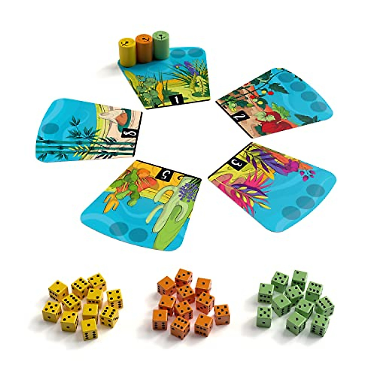 Dandelions - Board Game - Roll-and-Move - Area Majority - 2-3 Players - 15 Minutes Play Time