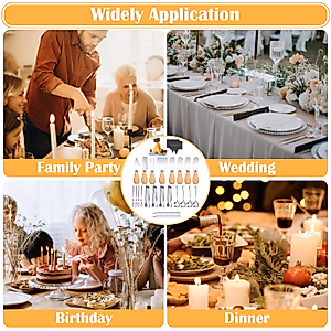 Cludoo 25Pcs Chesses Knife Set with Cheese Marker Cheese Butter Spreader Knife Set with Wooden Handle Knives Forks, Knives Spoons with Gift Box, Charcuterie Knife Set for Parties Dinners