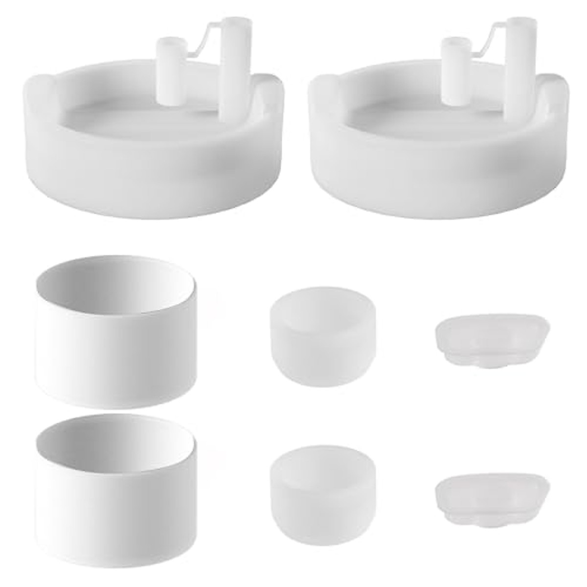 BOSOIRSOU 8 pcs Silicone Spill Proof Stopper Accessories, Leakproof Seal Cup Kit for 40oz Tumbler, Including 2 Dust Cup Lids, 2 Anti-Slip Cup Covers, 2 Round Cover Plugs, 2 Square Anti-Spill Plug