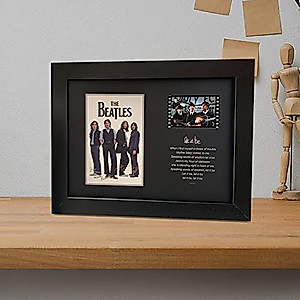veratwo The Beatles Decor - Signed Beatles Poster Framed Gifts with 1x 35mm Film Display,Beatles Let It Be lyric Decoration,Cool Memorabilia Gifts for Beatles Fans 8x6 Inches