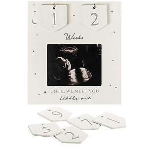 Sonogram Picture Frame | Countdown Weeks | Keepsake Baby Ultrasound Frame | Great Gift for Expecting Parents | Nursery Décor | Best Baby Announcement | Love at First Sight (6.5 x 6 Inches)