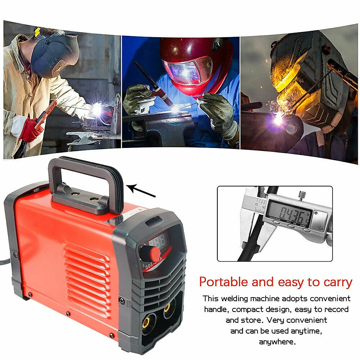 Evargc Stick Welder, Single Phase 110V 300Amp MMA Welder Machine, IGBT Inverter ARC Welding Machines Digital Display LCD Hot Start Arc Force Anti-Stick, Electrodes from 1/16 in. to 3/32 in With Gloves