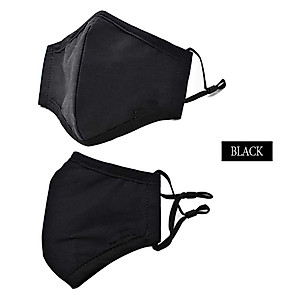 Suxgumoe Dust Mask, 2PCS Washable Reusable Cotton Anti Pollution PM2.5 Mask Face Mouth Mask with 2pcs Activated Carbon Filter