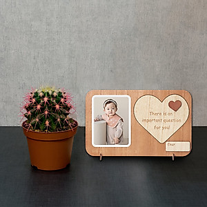 Luiqs Vens Godparents Proposal Gift Picture Frame, Will You Be My Godparents Photo Frames Announcement Gift from Godchild, Wooden God Parents Ideas Baptism Christening Christmas