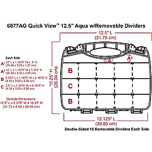 ArtBin 6877AG Double-Sided Quick View Carrying Case, Portable Art & Craft Organizer with Removable Dividers, [1] Plastic Storage Case, Black/Aqua with Clear Lid
