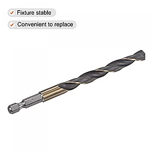 uxcell High Speed Steel Hex Shank Twist Drill Bit, 8.5mm Drilling Dia with 1/4 Inch Hex Shank 117mm Length