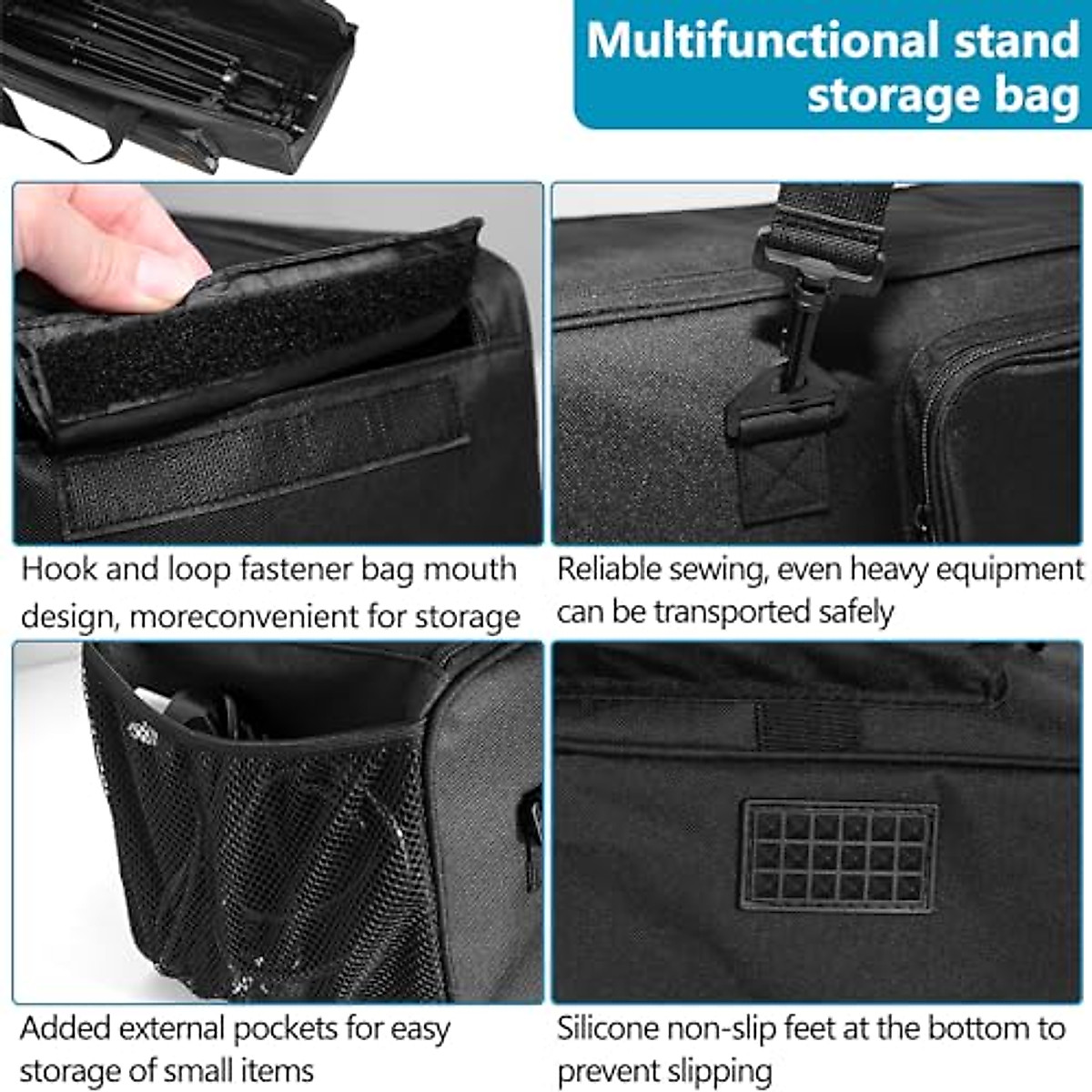 TORIBIO Tripod Carrying Case, 60"x10.2"x10.2"/155x26x26cm Water Resistant Lightweight Multifunctional Tripod Case Bag Padded Heavy-Duty Suit for Lights, Speakers, Cameras, Booms, Microphone Stands