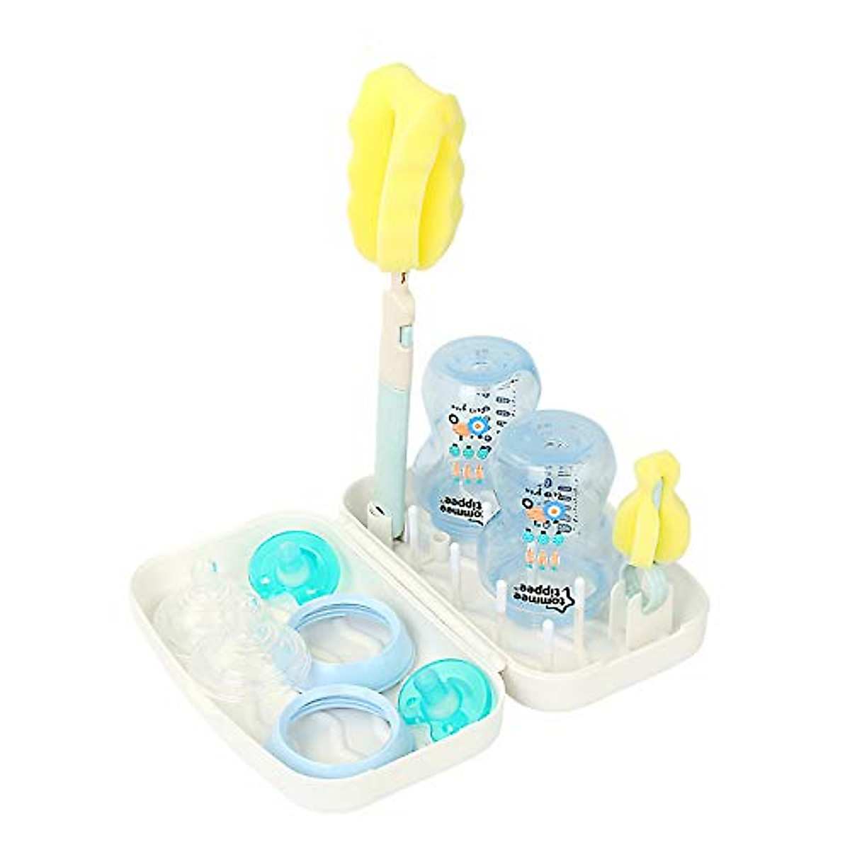 Baby Bottle Drying Rack for Travel, GearRoot Dryer Holder for Bottles, Teats, Cups, Pump Part, Portable Drying Rack for Working Mom, Visit Families, Friends or Camping with Baby