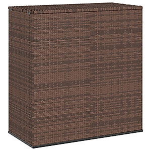 TIFITGO Asomie Patio Cushion Box PE Rattan Brown Indoor stockage bin home chest house tank Outdoor Furniture Outdoor Storage Boxes US Stock Fast Shipment Brown