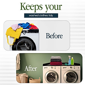 RELODECOR Washer and Dryer Countertop with Non-Slip Mat - Laundry Countertop (Black) 27.5" x 54" Durable Melamine Finish for Laundry Room Organization