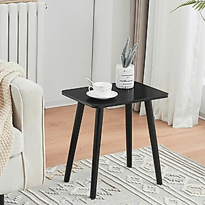 Apicizon Small End Table, Accent Wooden Side Table, Modern Nightstand Bedside Table for Bedroom, Living Room, Small Spaces, Nursery, Easy Assembly, Black