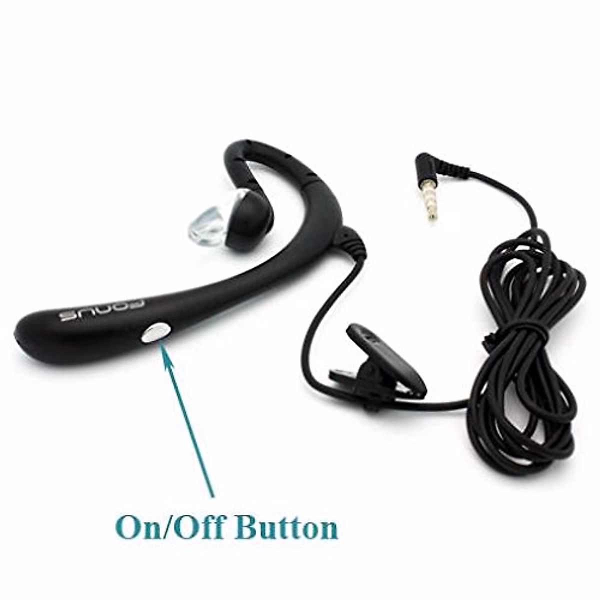 Wired Mono Headset Earphone w Mic for Go Flip 3 / Smartflip Phone, Headphone 3.5mm Single Earbud Hands-Free Microphone Over-The-Ear Compatible with Alcatel Go Flip 3 / Smartflip