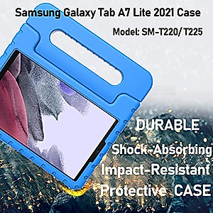 LTROP Kids Case for Samsung Galaxy Tab A7 lite 8.7 Inch 2021 SM-T225/T220, Galaxy Tab A7 Lite 8.7 Case, Shockproof Convertible Handle Stand Cover Case for Samsung Galaxy Tab A7 Lite 8.7” 2021, Blue