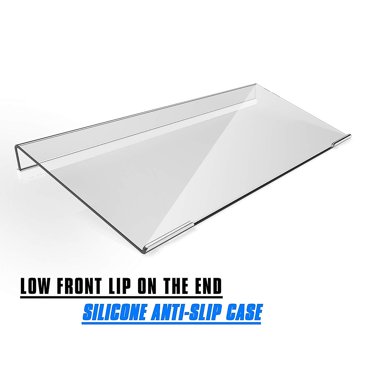 Richboom Acrylic Keyboard Stand for Slime/compact Keyboard, 78 keys Tilted Computer Keyboard Holder with Silicone Strip, Compact, 11.8" Length