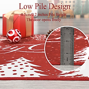 CAREMEE Christmas Washable Rug 8x10 Rug for Living Room Non Slip Soft Non Shedding Throw Rugs Large Area Rug for Bedroom Decor Stain Resistant Carpet for Dining Room Red 8'x10'