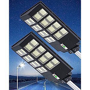 WYWNA 3 PCS Solar Street Lights Outdoor Waterproof BC800 Outdoor Solar Lights 800W