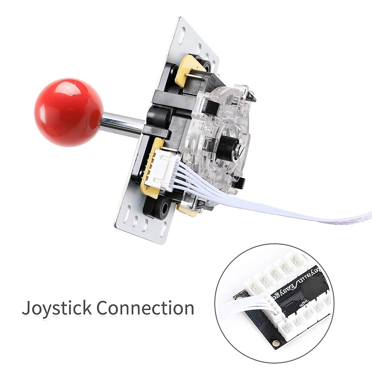 Easyget LED Arcade DIY Parts 2x Zero Delay USB Encoder + 2x 8 Way Joystick + 20x LED Illuminated Push Buttons for Mame Jamma Arcade Project Red + Blue Kits
