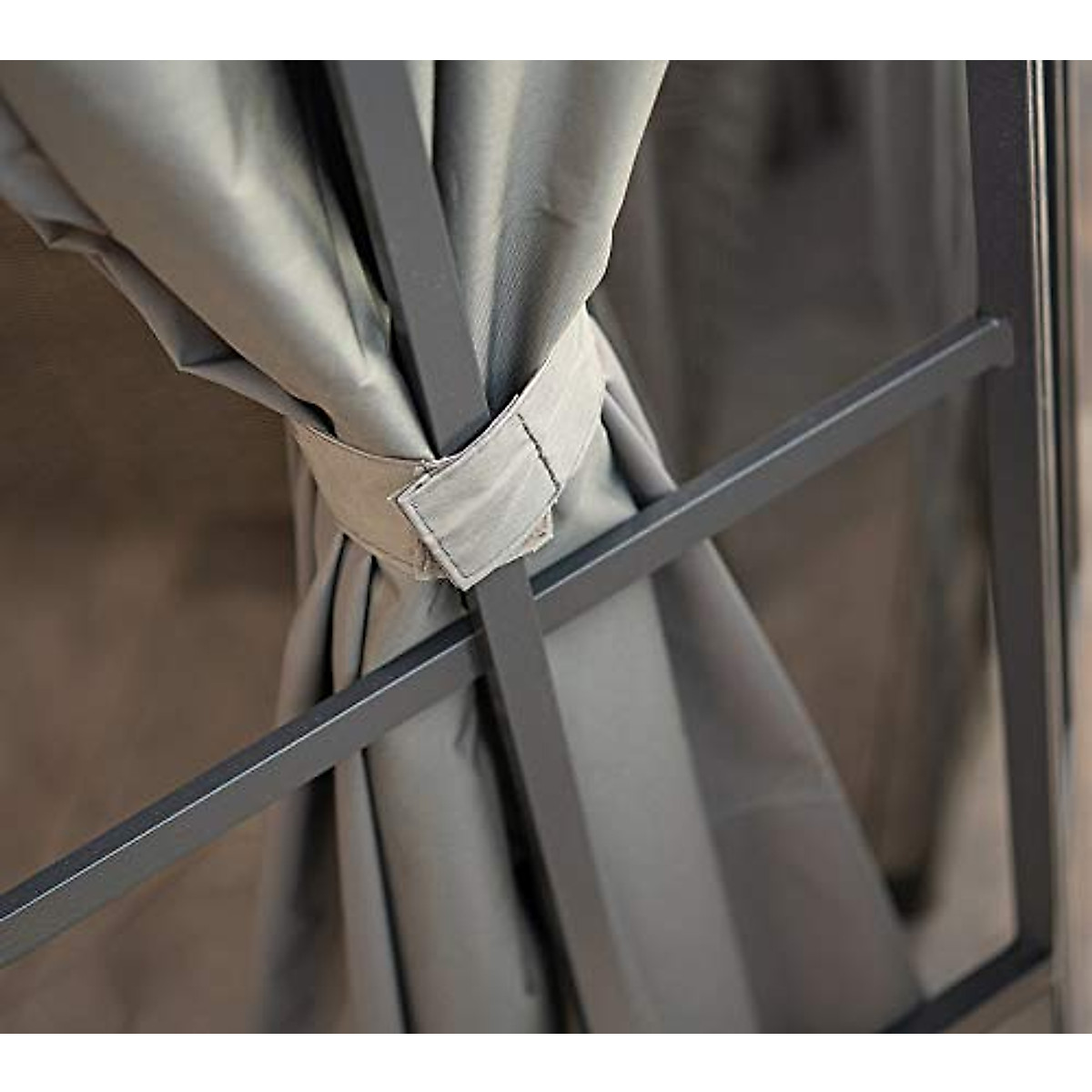 Sojag Accessories Set of 4 12' x 14' Polyester Outdoor Curtains for Savino Gazebo Sun Shelter, Grey