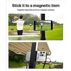 andobil [Upgraded] for iPhone 14 Pro Max Clear Case with 360° Rotatable Ring Stand [Compatible with MagSafe] [Military Grade Protection] Magnetic Invisible Kickstand, Ultra Clear