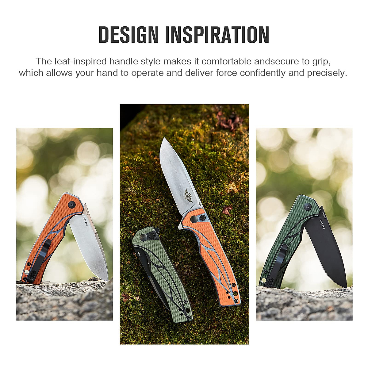 OKNIFE Mettle EDC Pocket Knife, 3.24 inch 154CM Folding Knife with Pocket Clip, G10 Handle Flipper Knife for Hunting, Camping and Work (Orange)