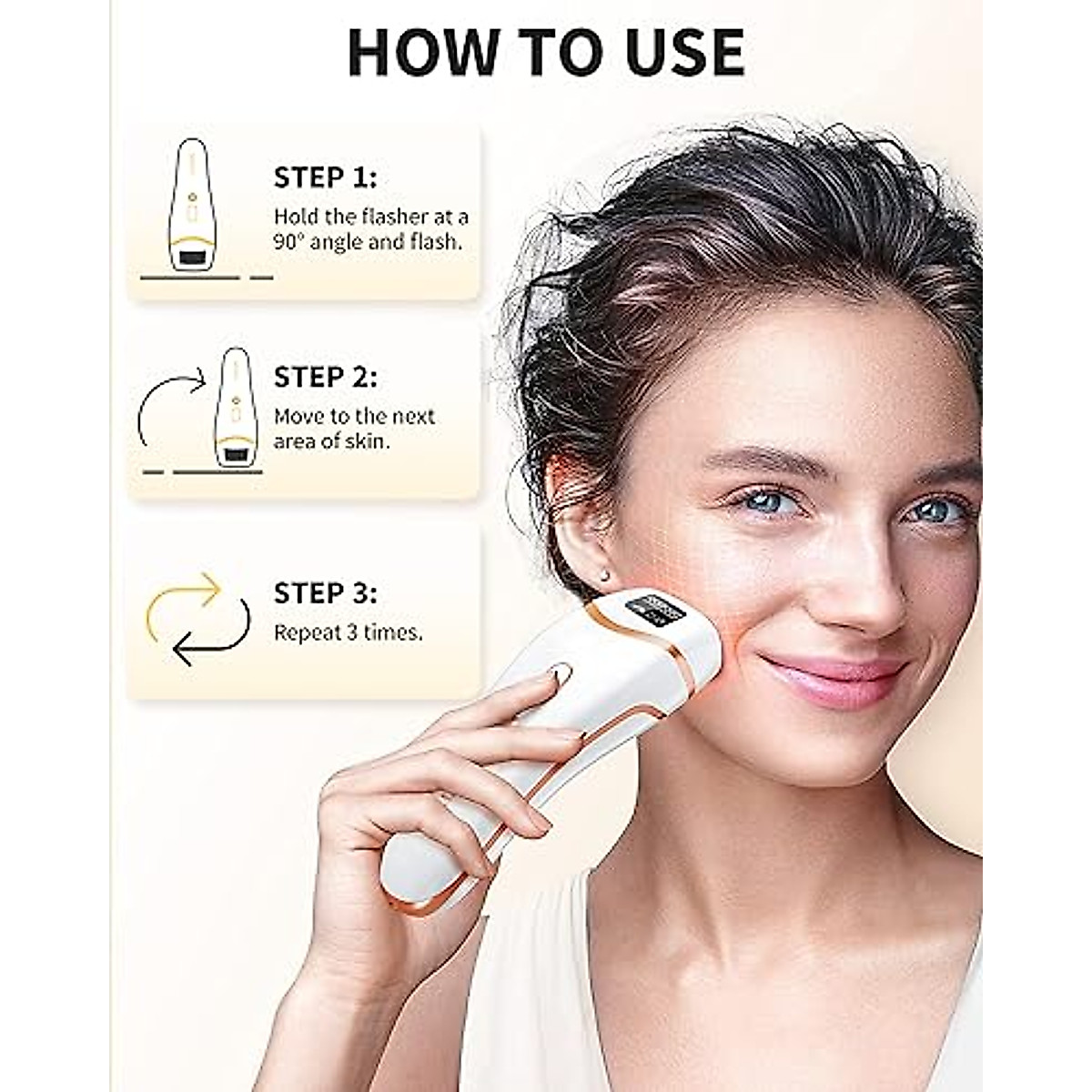 Laser Hair Removal for Women Permanent IPL Face Leg Arm Back Whole Body Hair Remover, 999,999 Flashes FDA Cleared Home Use Device