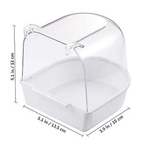 UEETEK Caged Bird Bath - Bird Cage Parrot Supplies Bathing Tub for Small Brids Canary Budgies Parrot (Random Color)