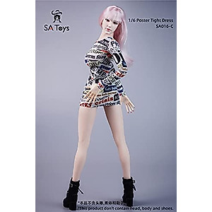 HiPlay 1/6 Scale 12 Inches Female Figure Doll, Handmade Dress Costume, Outfit for Phicen,TBLeague JIAOU Action Figure CM115(C)